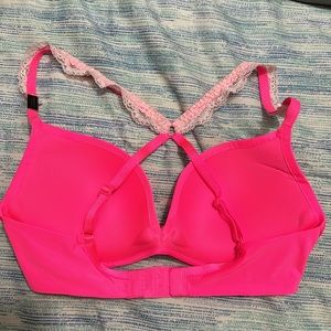 Victoria's Secret | Intimates & Sleepwear | Vs Neon Pink Plunge Pushup ...